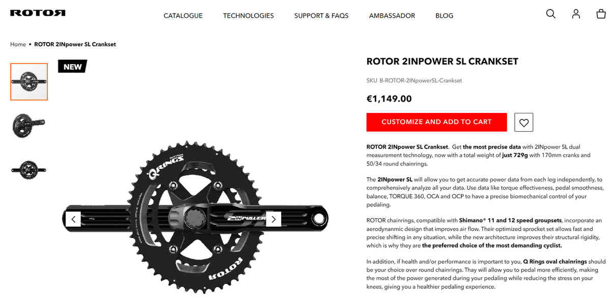 ROTORから同社最軽量デュアルサイドパワーメータークランクROTOR 2INPOWER SLが登場 | Bike News Mag